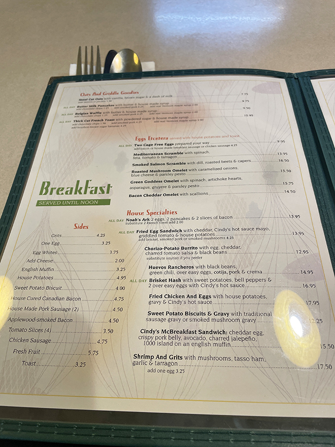 A menu that reads like a love letter to breakfast. Each item promises a different path to morning happiness.