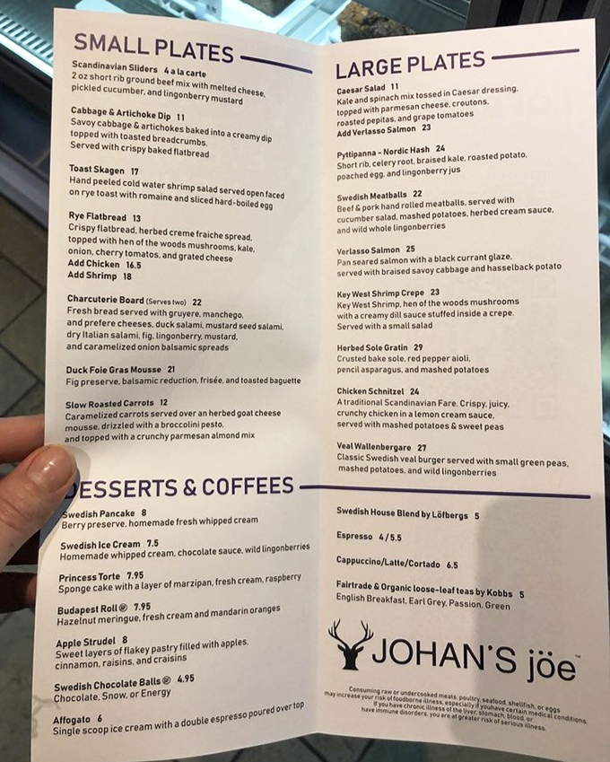 This menu reads like a passport to Stockholm. Each dish promises a delicious detour from Florida's typical tropical fare.