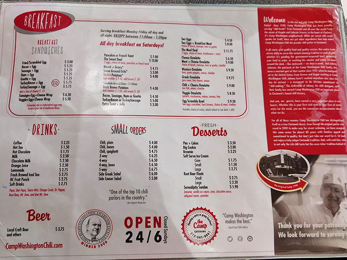 This menu isn't just a list of food&mdash;it's a roadmap to Cincinnati culinary bliss. Choose your adventure wisely!