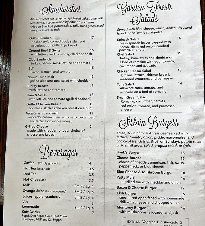 A menu that reads like comfort food poetry. No molecular gastronomy or deconstructed anything&mdash;just honest breakfast classics done right.