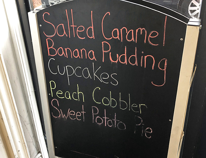 The chalkboard menu reads like a love letter to comfort food classics. That salted caramel banana pudding isn't just a dessert&mdash;it's an experience worth crossing state lines for.