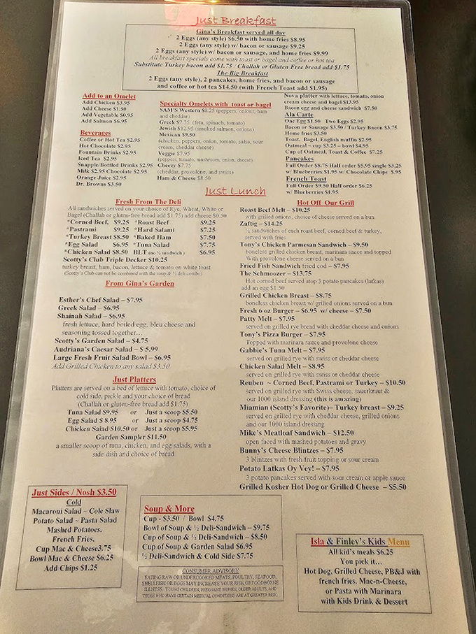 This menu isn't just a list of options&mdash;it's a roadmap to happiness with breakfast served all day, because pancakes at 3 PM is always the right decision.