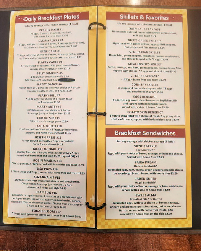 The menu at Nick's isn't just reading material&mdash;it's a spiral-bound book of possibilities that might require your "restaurant glasses."