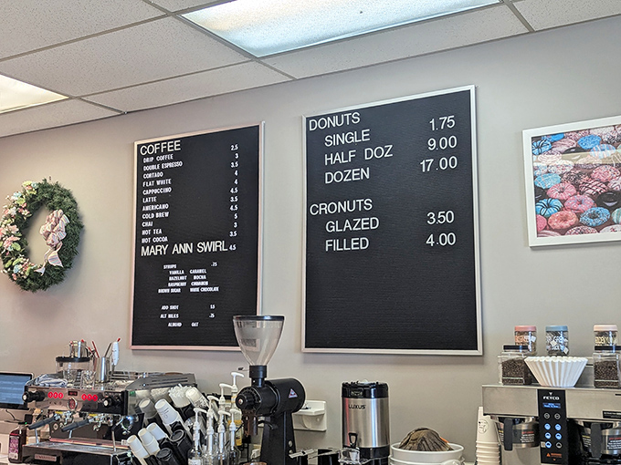 Simple menu, complex pleasures. Mary Ann's doesn't need fancy digital displays when their donuts speak a universal language of deliciousness.