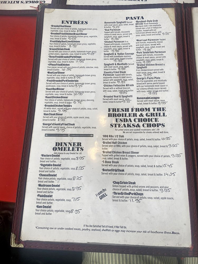 A menu that reads like a love letter to American comfort food classics. No molecular gastronomy, just the hits that have stood the test of time.