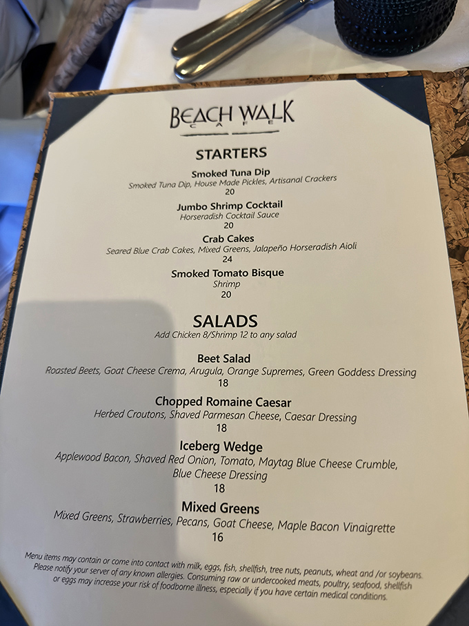 This isn't just a menu&mdash;it's a maritime treasure map where X marks the spot for seafood gold.