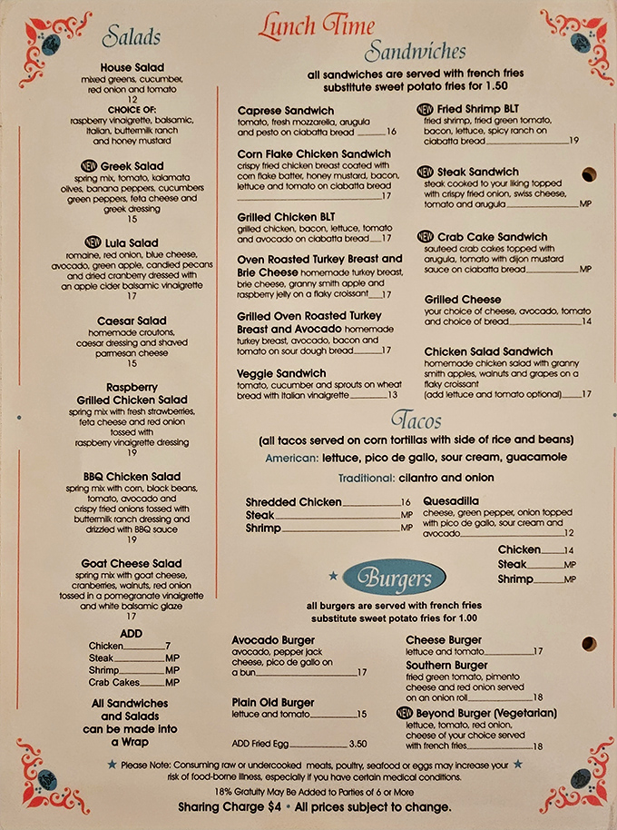 A menu that reads like a love letter to breakfast enthusiasts. The real struggle isn't finding something delicious&mdash;it's narrowing down your options to just one plate.
