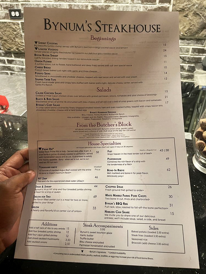The menu reads like poetry to carnivores&mdash;"Proud Rib" and "Sheer heaven in meat tender cut of beef" aren't just descriptions, they're solemn vows.