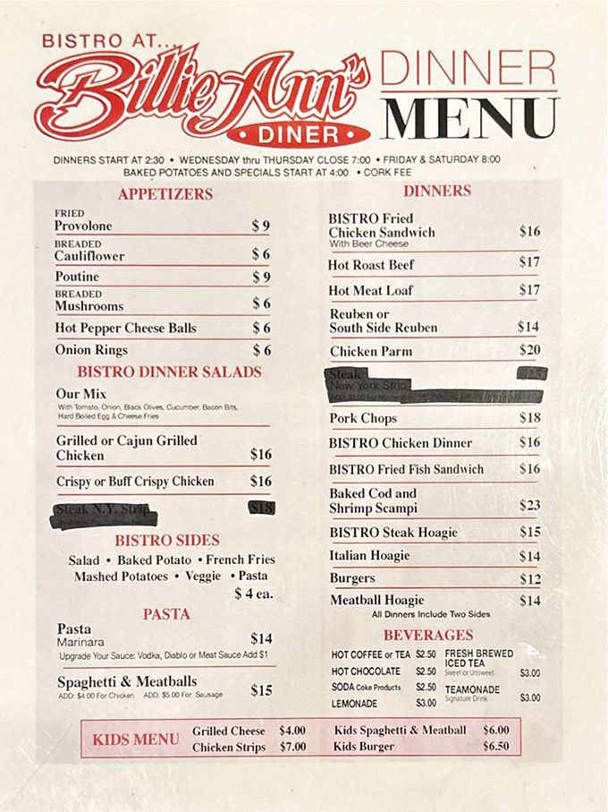 A menu that doesn't need fancy fonts or pretentious descriptions&mdash;just honest food that makes you want to plan your next visit before finishing your first meal.