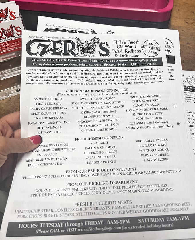 This menu isn't just a list&mdash;it's a Polish-American family tree of smoked, spiced, and savory delights that have sustained generations through good times and bad.