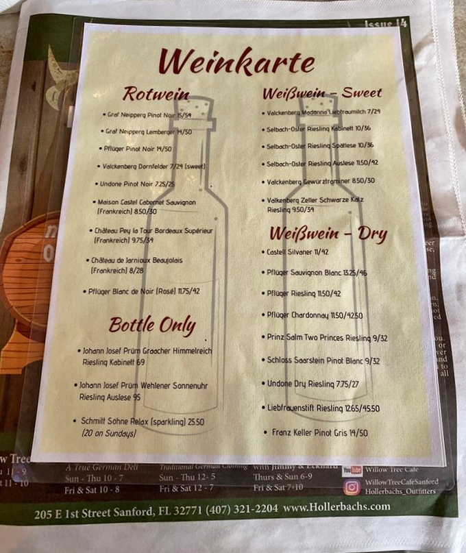 The Weinkarte reads like a love letter to German viticulture, offering liquid geography lessons from Riesling to Pinot Noir that pair perfectly with schnitzel.