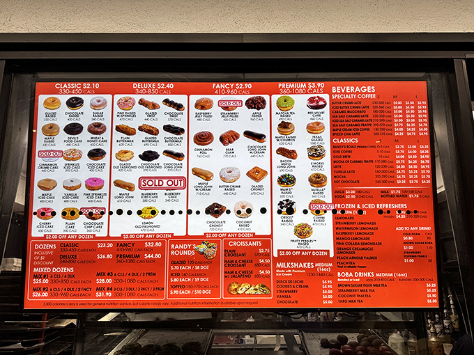 The menu board at Randy's is like a treasure map where X marks every delicious spot. Decision paralysis has never been so sweet.