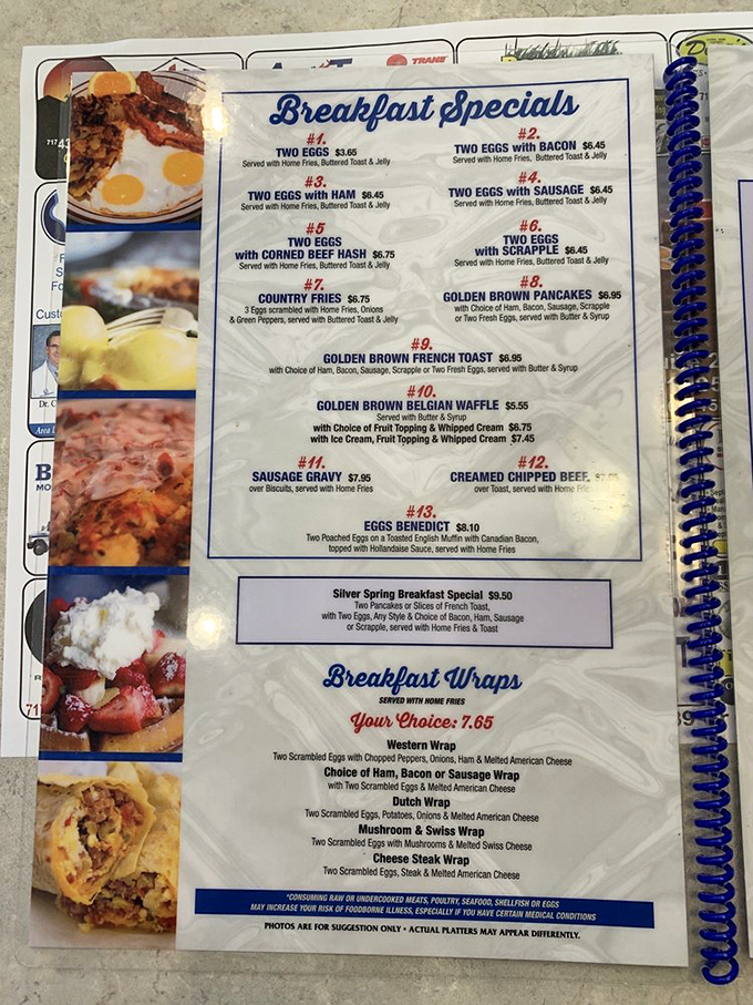 A menu that reads like a love letter to breakfast enthusiasts. These aren't just options—they're life decisions that will determine your happiness for at least the next hour.