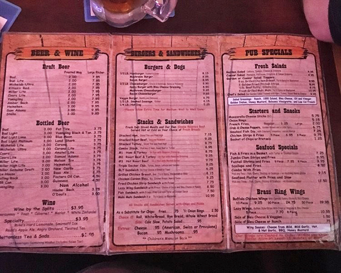 This well-worn menu tells a story of simplicity and perfection. No fancy descriptions needed when you've mastered the classics.