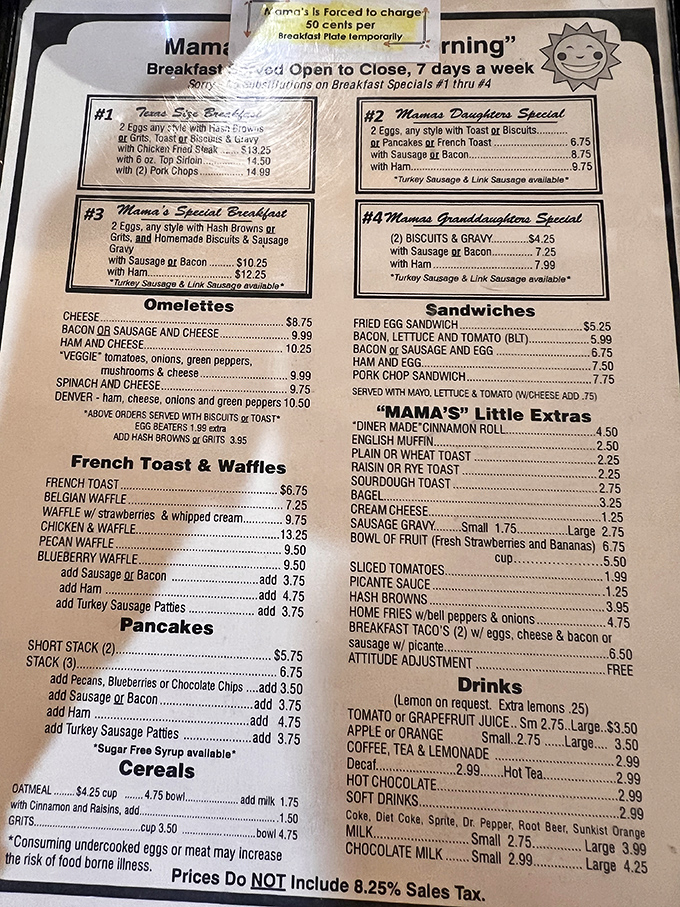 This menu isn't just a list of food&mdash;it's a roadmap to happiness with breakfast served all day, every day.