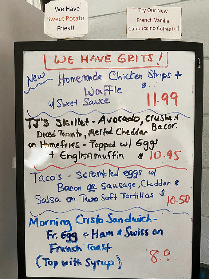 This handwritten menu board is the literary equivalent of comfort food—no pretension, just honest offerings that speak directly to your hunger.