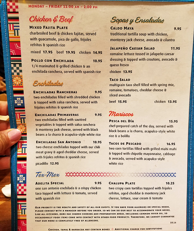 A menu that reads like a love letter to traditional Mexican cuisine, promising culinary adventures ahead.
