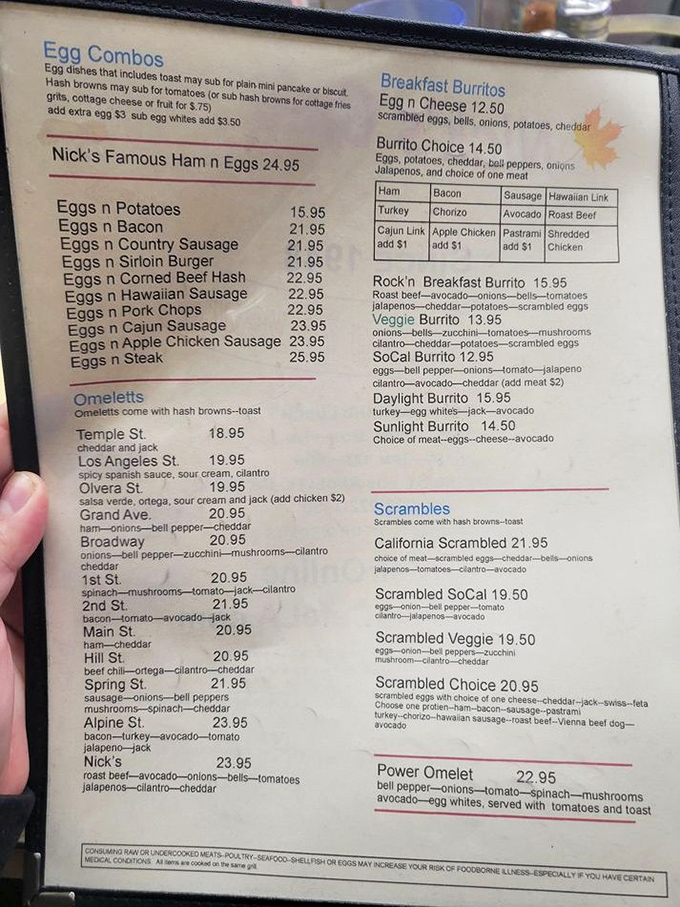 This menu isn't just a list of options&mdash;it's a roadmap to breakfast nirvana, with street-named omelets that take you on a tour of Los Angeles.