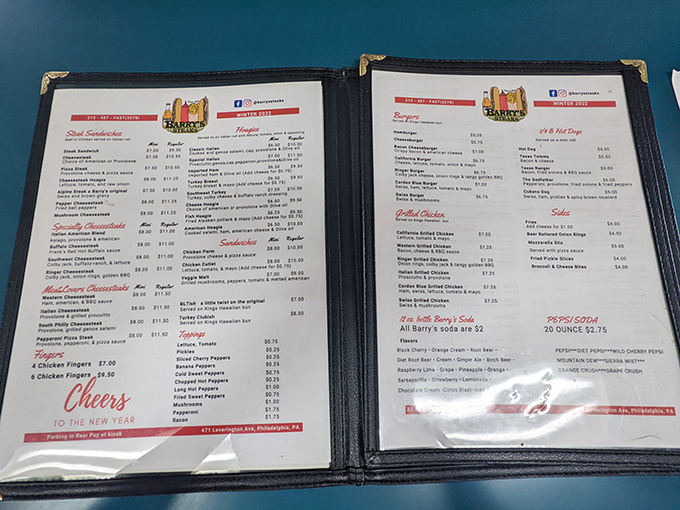 A menu of possibilities that doesn't need fancy descriptions. In Philadelphia, these aren't just sandwich options&mdash;they're life choices with consequences.