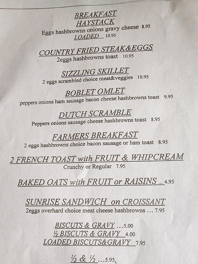 This menu isn't just a list of options&mdash;it's a roadmap to happiness. The "LOADED" designation is your passport to food nirvana.