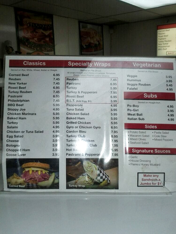 The menu board reads like a love letter to sandwich aficionados. Notice how the Reuben commands prime real estate&mdash;a celebrity among sandwiches.