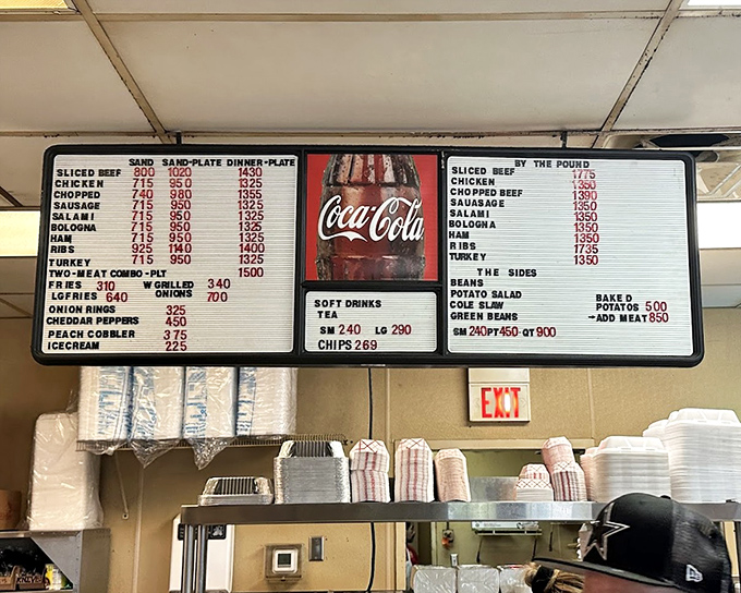 A menu board that cuts to the chase&mdash;no fancy descriptions needed when the barbecue speaks this eloquently for itself.