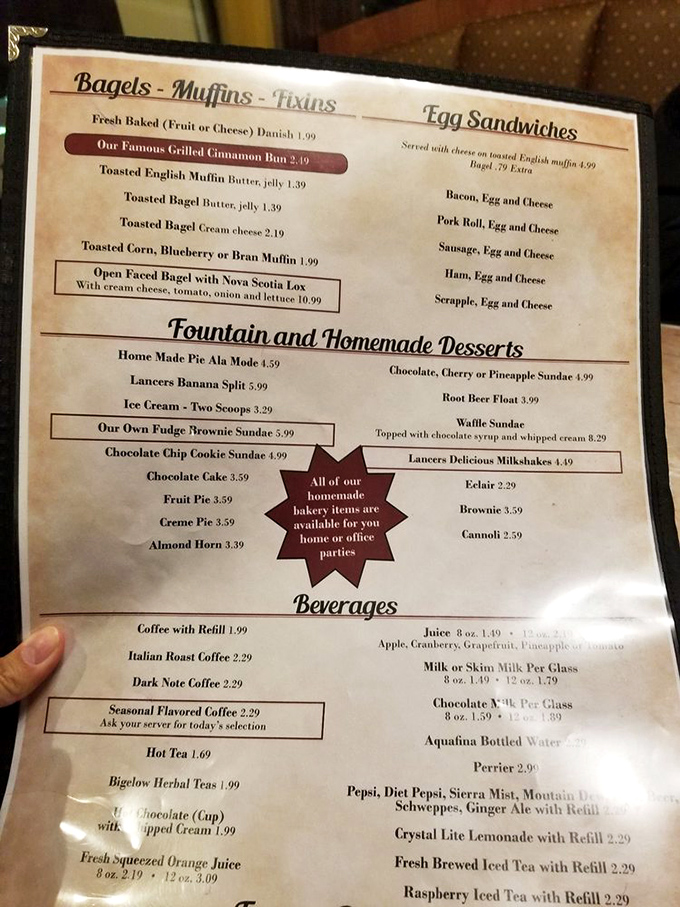 This menu isn't just a list of options &ndash; it's a roadmap to happiness. The "Famous Grilled Cinnamon Bun" isn't just famous in Horsham; it's legendary.