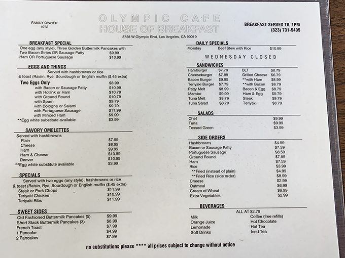 The menu reads like a love letter to breakfast classics. Each item promises comfort without pretension&mdash;exactly what morning food should be.