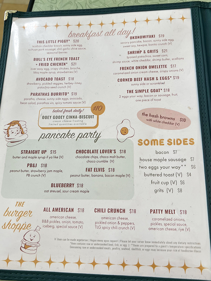 Breakfast all day? Yes, please! The menu reads like a global tour of comfort food with dishes that'll make your taste buds do a happy dance.