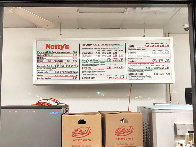 The menu board at Netty's is like a time capsule of American comfort food&mdash;no fancy descriptions needed when the classics speak for themselves.