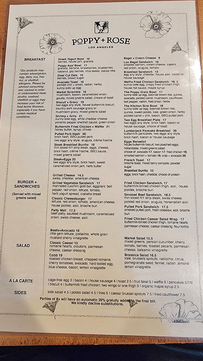 A menu that reads like a love letter to breakfast. Each description is a promise of flavors to come.