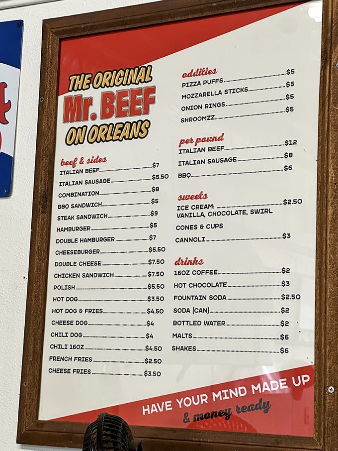 A menu board that cuts to the chase. No foam reductions or deconstructed anything&mdash;just honest Chicago food that delivers on every promise. 