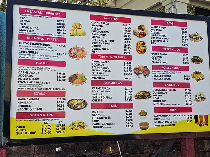 The menu board reads like a love letter to Mexican cuisine&mdash;each item a potential new obsession waiting to be discovered.