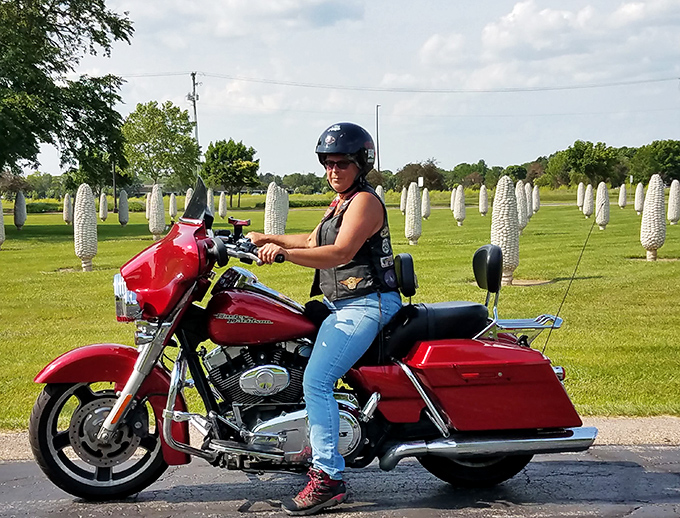 Even motorcyclists can't resist pulling over for this kernel of roadside Americana&mdash;a true pit stop for the curious traveler.