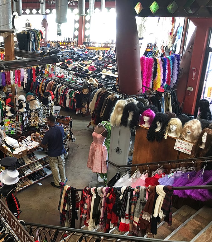 Mountains of clothing create a wonderland where every rack holds potential for your next favorite outfit.