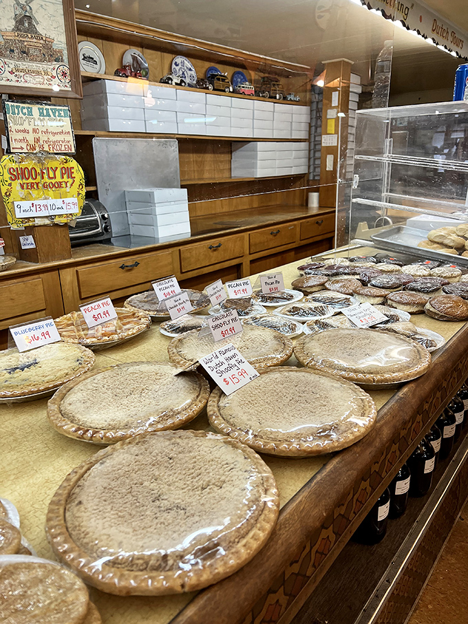 Pie heaven exists, and it's right here on this counter. Each golden-brown masterpiece promises a molasses-sweet journey.