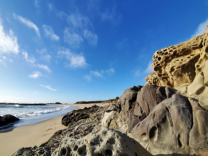 Honeycomb sandstone formations that look like Mother Nature's attempt at Swiss cheese&mdash;millions of years in the making.
