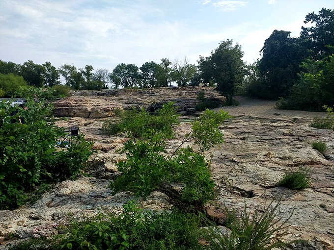 Beyond the falls, a lunar-like landscape of weathered chert awaits explorers. These ancient rocks tell geological stories spanning millions of years.