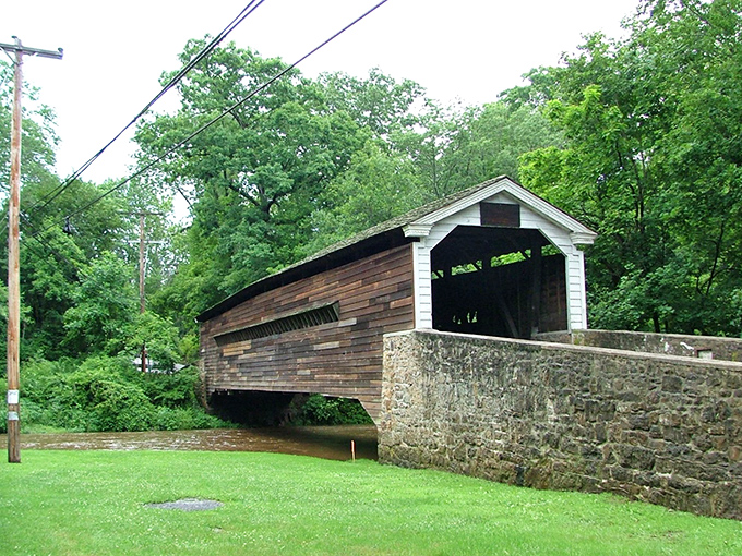 From this angle, it looks like Pennsylvania's best-kept secret is trying to hide behind those trees.