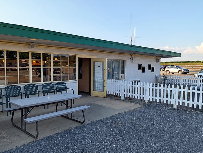 The snack bar's green trim hasn't changed since disco was king, and that's exactly the point.