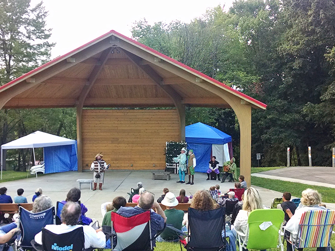 Summer evenings come alive at the community pavilion, where locals gather with lawn chairs for performances that remind us entertainment existed before Netflix.