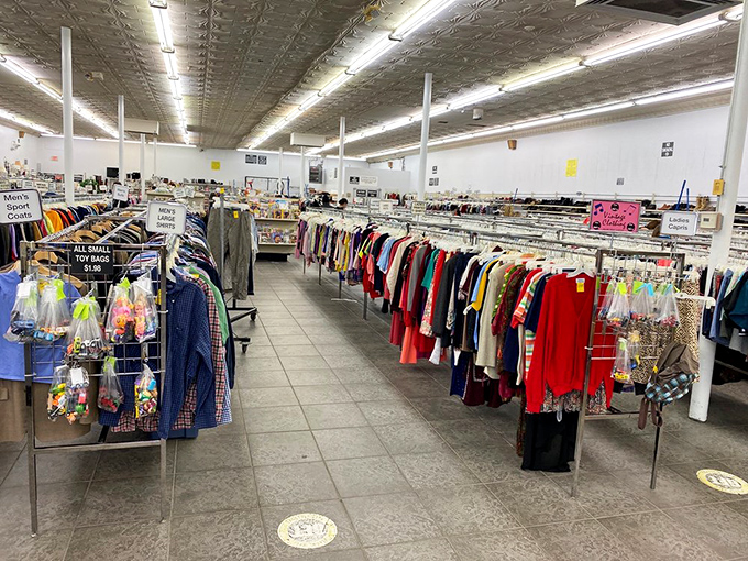 Racks upon colorful racks stretch toward the horizon&mdash;a textile landscape where yesterday's fashion finds tomorrow's admirers at prices that'll make your wallet smile.
