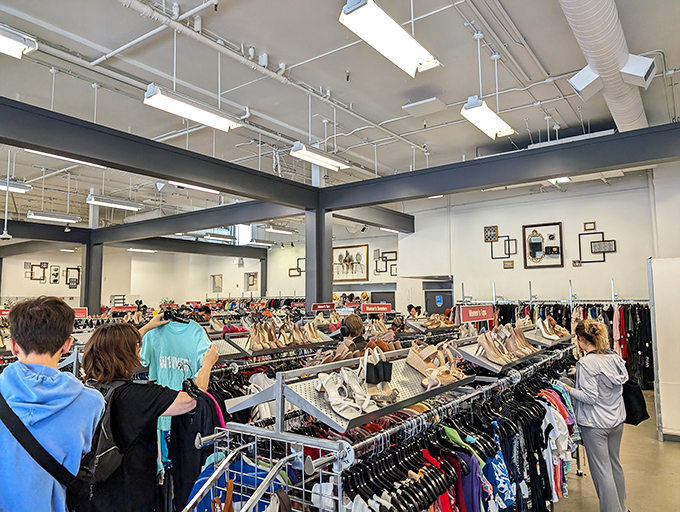 Racks upon racks of possibility stretch across the bright, open floor plan. Each hanger holds someone's past and someone else's future.