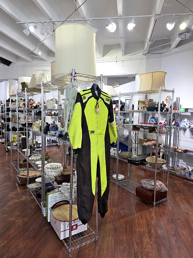 That neon racing suit isn't just clothing&mdash;it's someone's abandoned NASCAR dreams waiting for your next costume party or daring fashion statement.