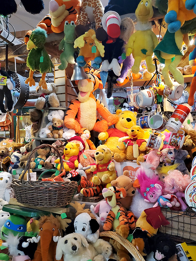 Stuffed animal kingdom where Tigger meets teddy bear. This plush menagerie would make any child (or nostalgic adult) squeal with delight.