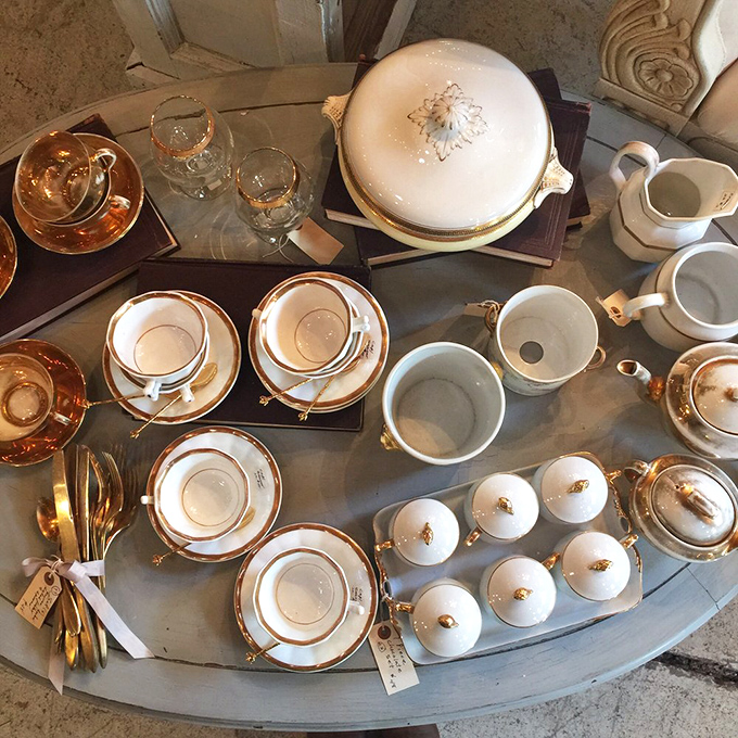 These gold-rimmed tea sets aren't just dishes; they're conversation starters waiting to host your next gossip session or family gathering.