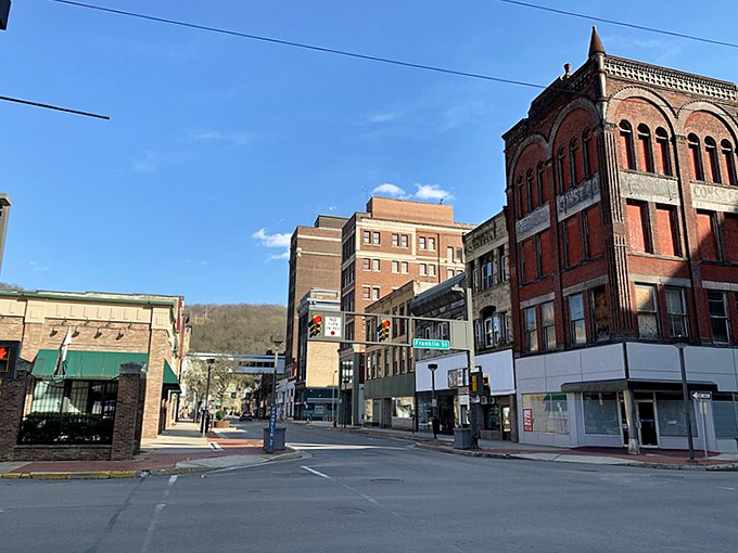 Main Street architecture that's survived floods and time, proving good bones never go out of style.
