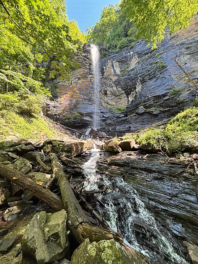 Rainbow Falls cascades 100 feet down ancient rock faces. Mother Nature's shower system puts your fancy rainfall showerhead to absolute shame.