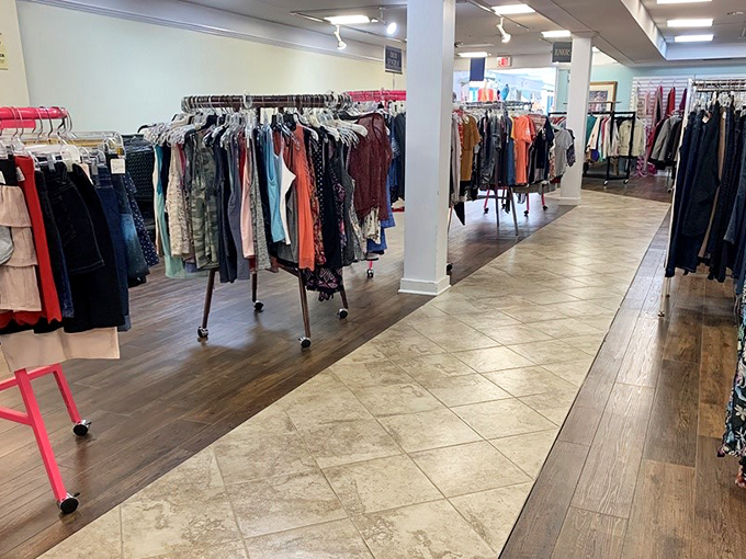 Racks upon racks of carefully sorted clothing create a fashionista's playground where yesterday's trends find tomorrow's admirers.