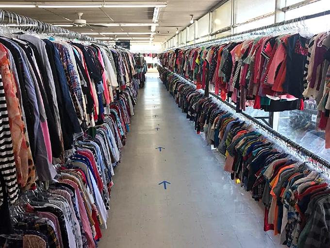 Not just racks, but corridors of fashion history where yesterday's trends await their second chance at stardom.